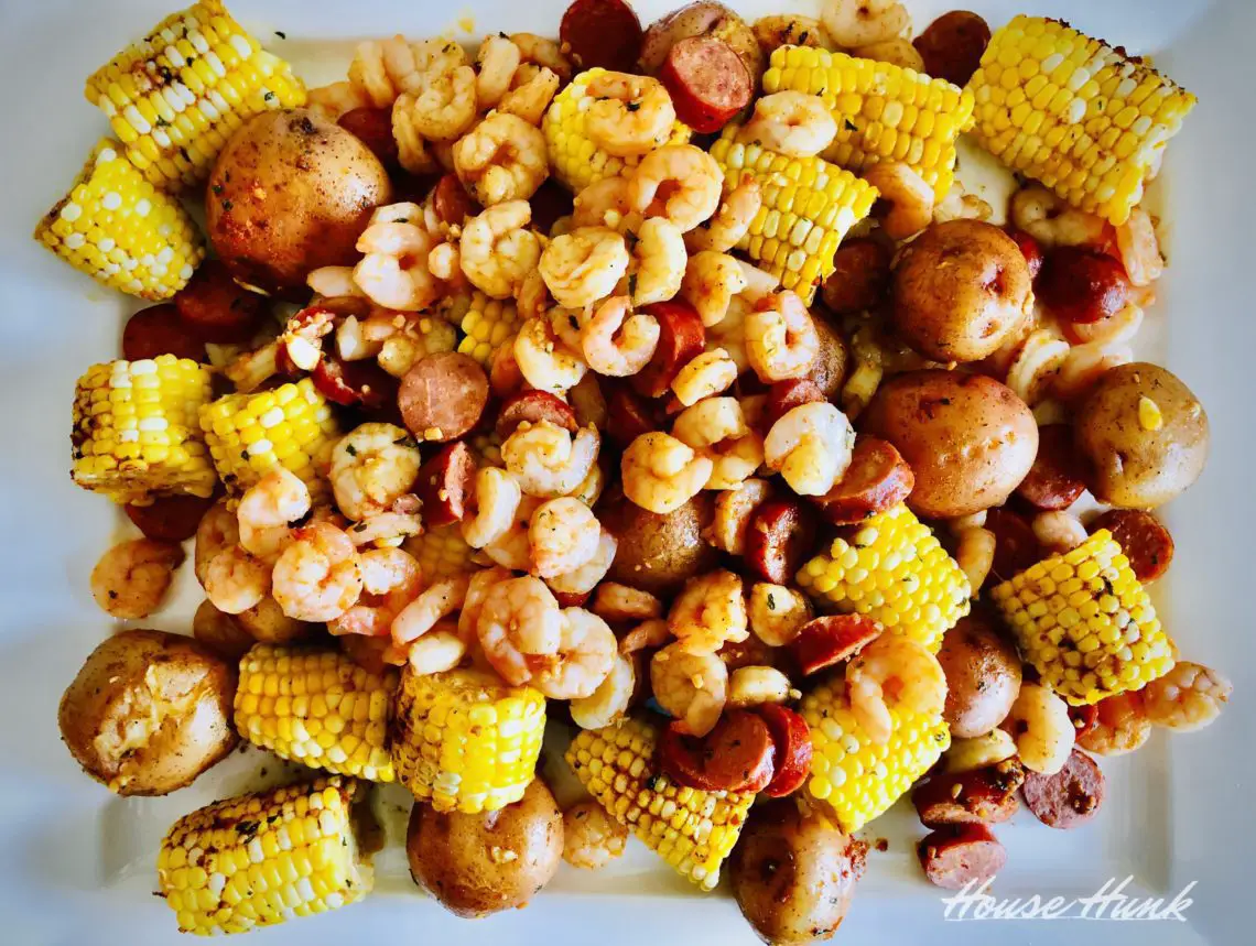 Sheet Pan Cajun Shrimp Bake - House Hunk