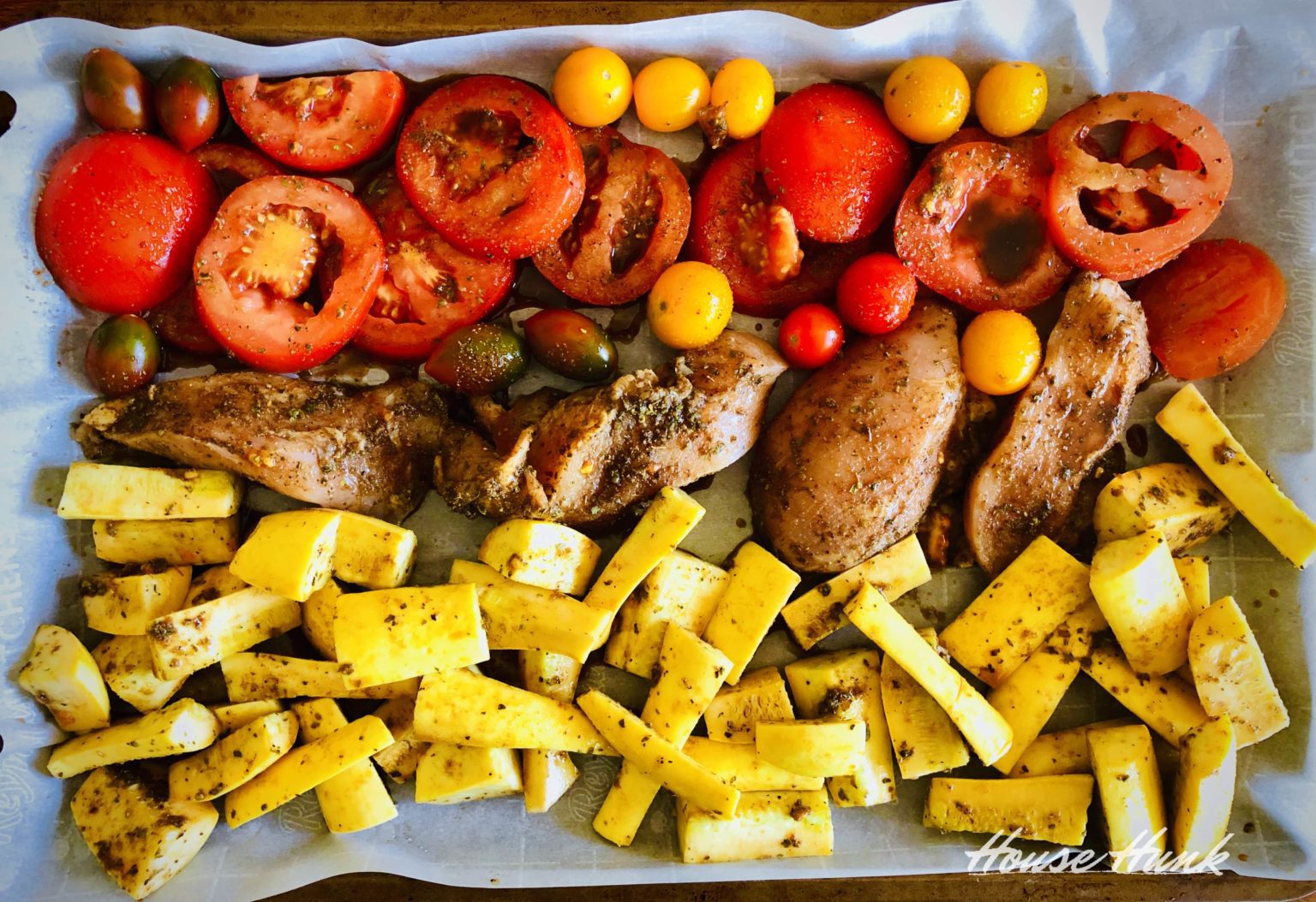 Sheet Pan Italian Seasoned Chicken and Vegetables - House Hunk