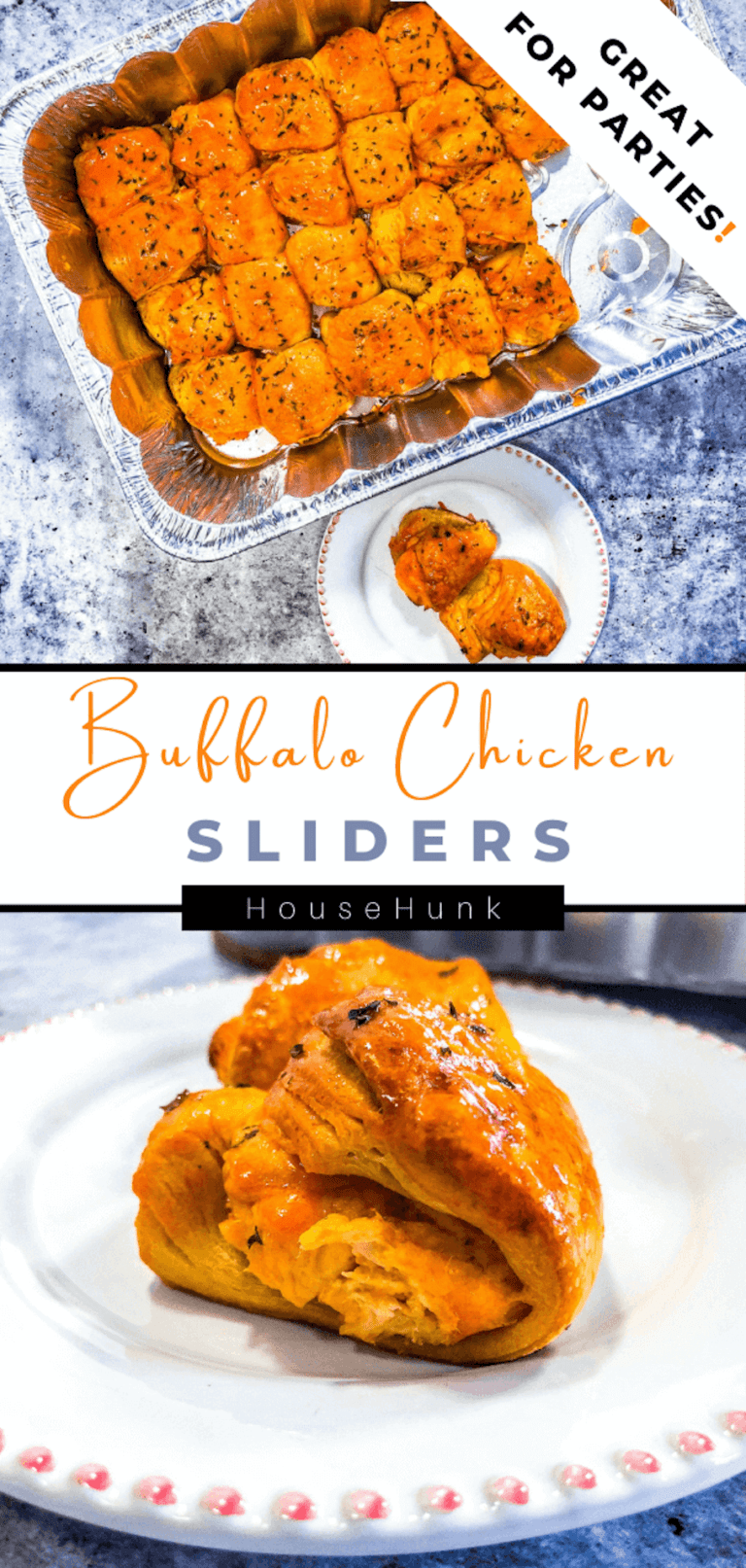 Easy Buffalo Chicken Sliders on Biscuits